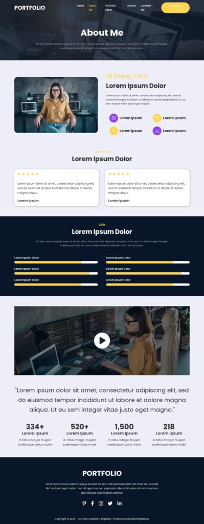 About Me – Portfolio Website Template